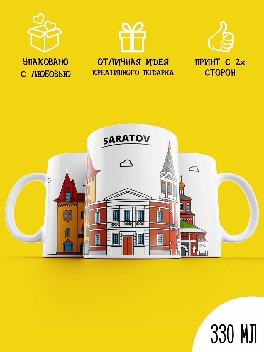 Кружка керамическая Города России Саратов