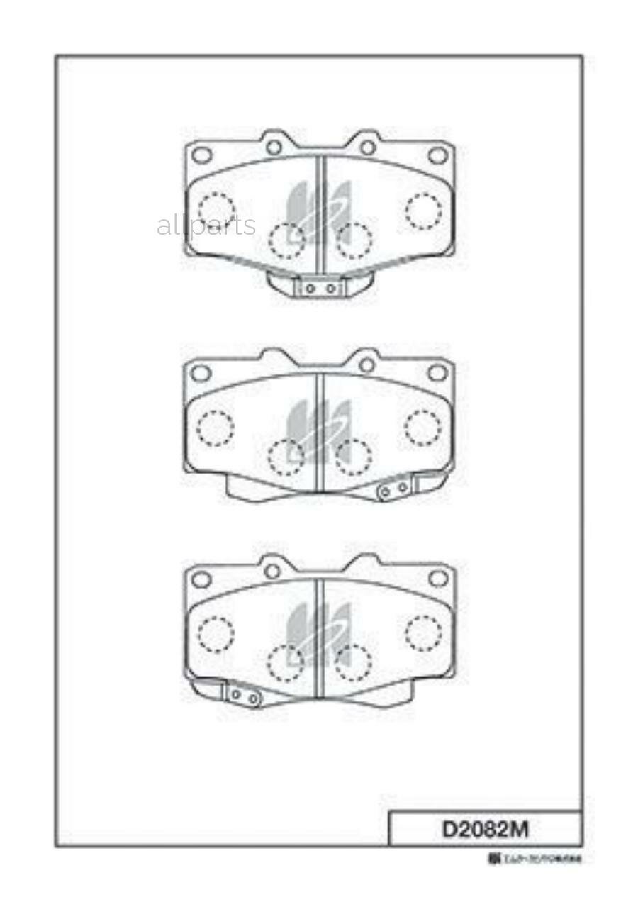 KASHIYAMA D2082M D2082M-01 315 04=Y02-2082M ! колодки дисковые п.\ Toyota Land Cruiser/Hilux/Surf 88>