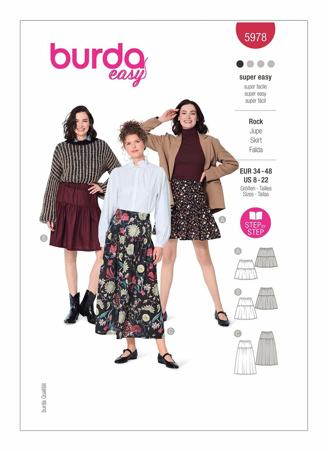 Выкройка BURDA №5978 Юбка
