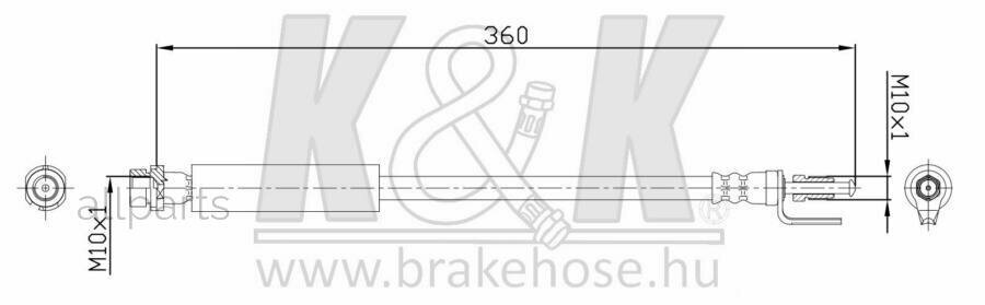 K&K FT0801 Шланг тормозной FORD Turneo 2.2 TDCi 07.06-