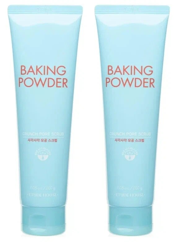 Скраб для лица с частицами соды и мяты Etude Etudehouse Baking Powder Crunch Pore Scrub, 200 мл, 2 шт