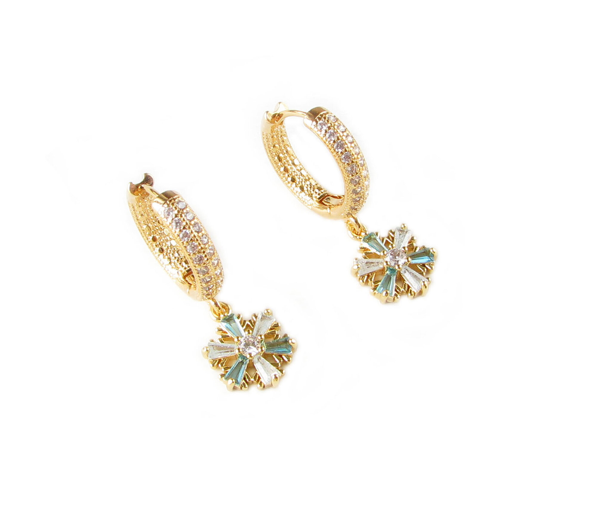 Серьги с подвесками, фианит