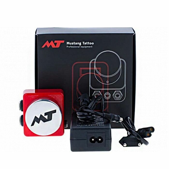 Блок питания для тату и татуажа Mustang Tattoo Power Mini Red Neon