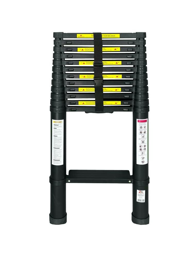 Лестница Телескопическая Черная Sevenberg Ay-50 С Широкими Ступенями 5,0 М. Длина В Разложенном Виде, 1Х13 Ступеней.