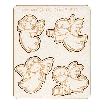 Mr.Painter CHI-7-KP94 Чипборд 7 х 8.5 см, набор 10 ангелочков для украшения страниц