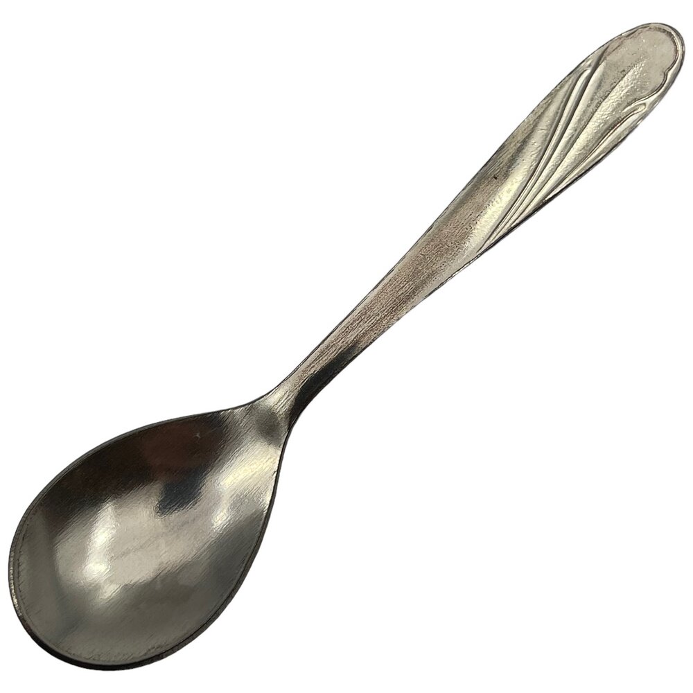 Ложка кофейная "Листок", 11 см, нержавеющая сталь, 1970-1980 гг, СССР