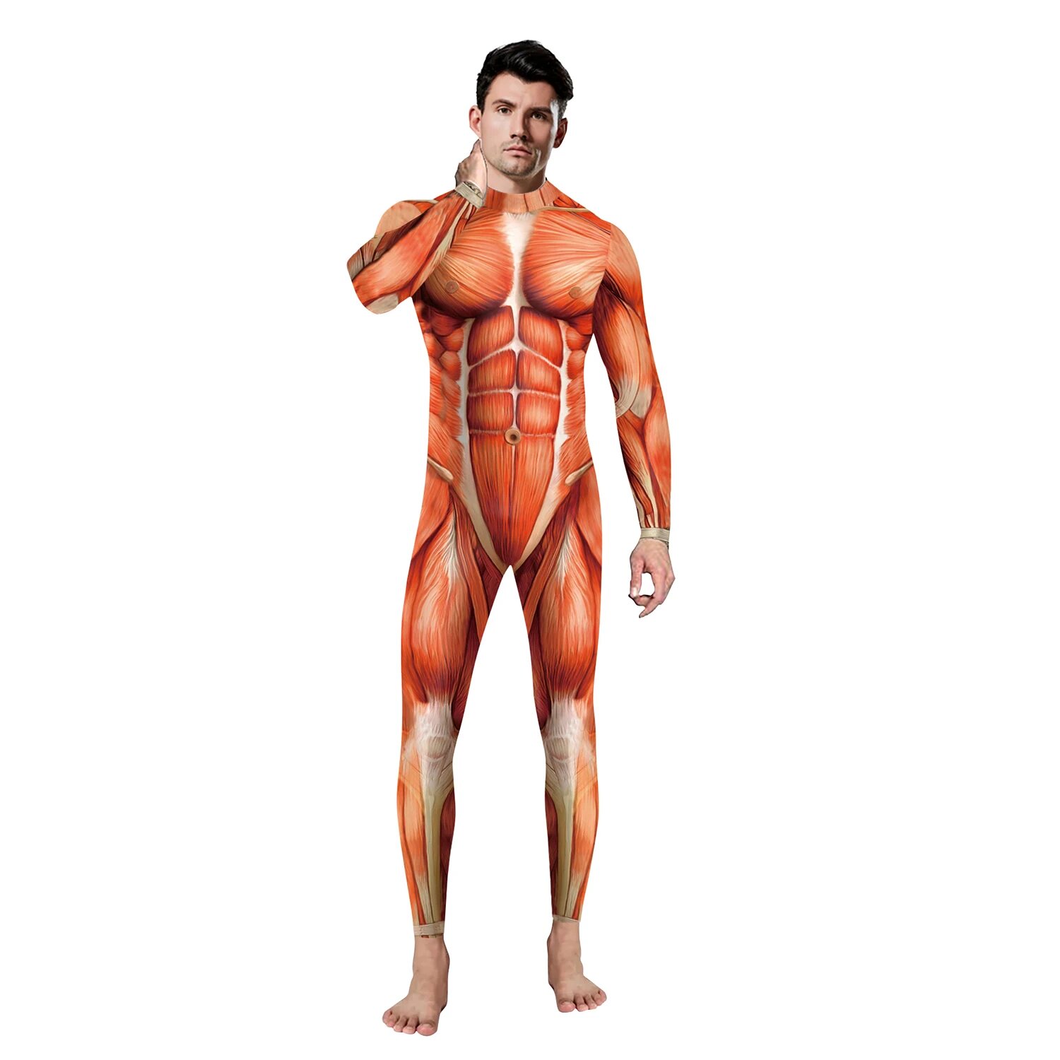 VIP 3D Аниме Комбинезон из Спандэкса Оранжевый, S, MEN