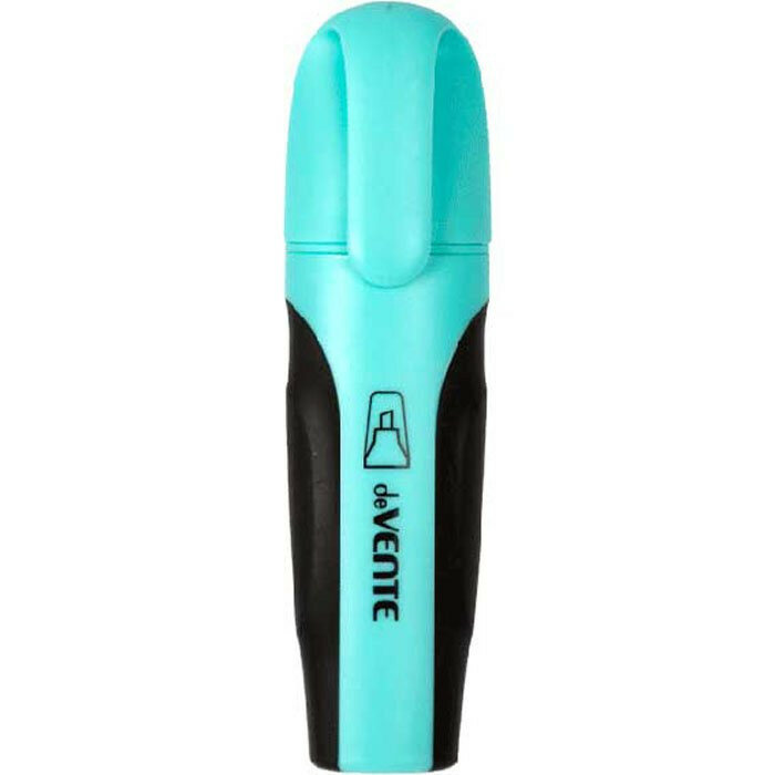 Маркер флуорисцентный deVENTE 1-5мм скошенный, Pastel бирюзовый, каучуковые вставки арт.5045903. Количество в наборе 12 шт.