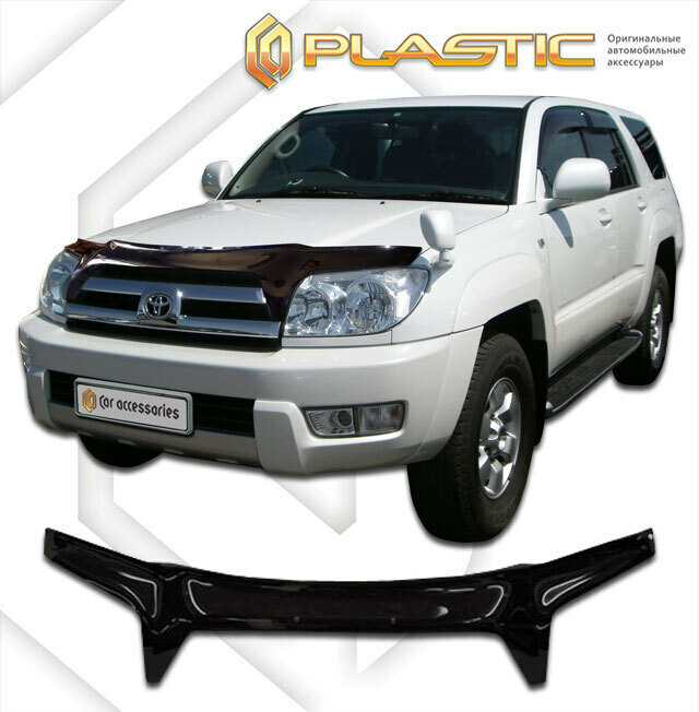 Дефлектор капота для Toyota 4Runner 2002-2005 Черный глянцевый СА Пластик