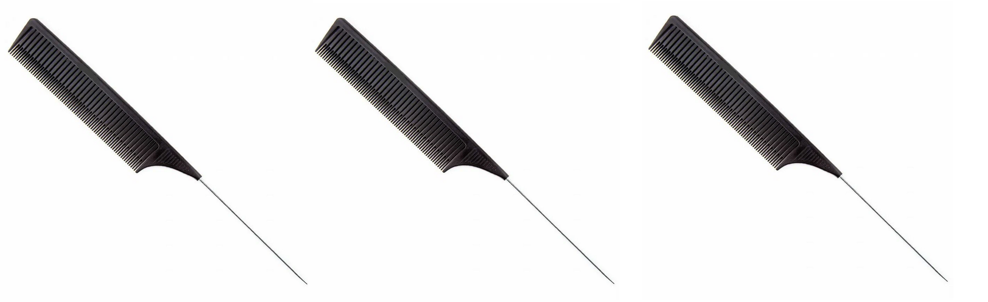 Расчёска Nail Art для мелирования, узкая, металлическая спица, черный - 3 штуки
