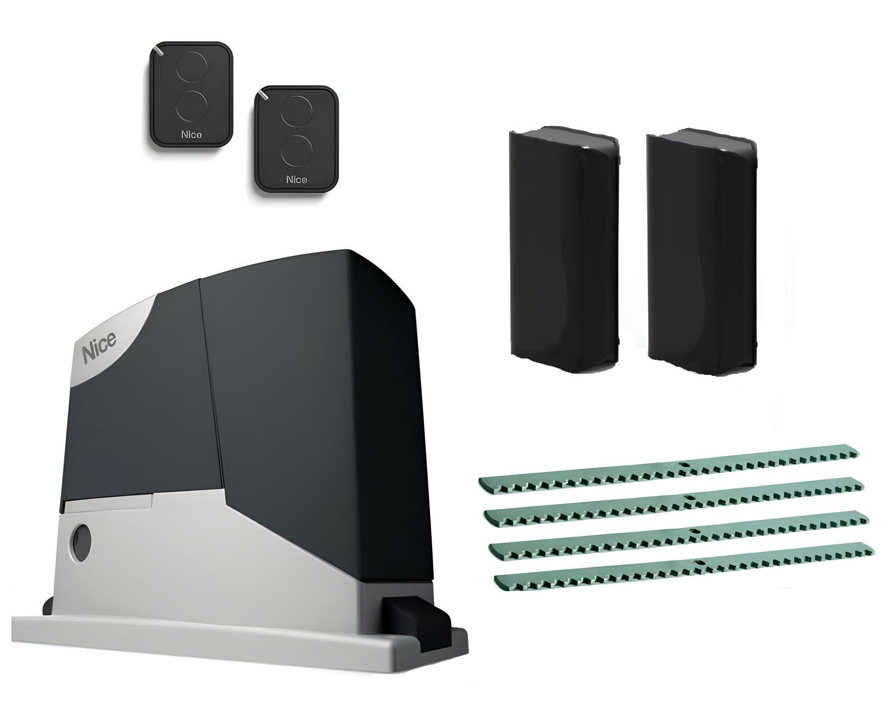 Автоматика для откатных ворот RD400KCE F4, комплект: привод, фотоэлементы, 2 пульта,4 рейки