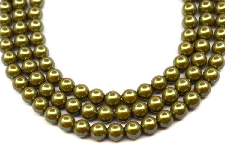 Жемчуг Preciosa Maxima, цвет pearlescent khaki, 5мм, 704-026, 10шт