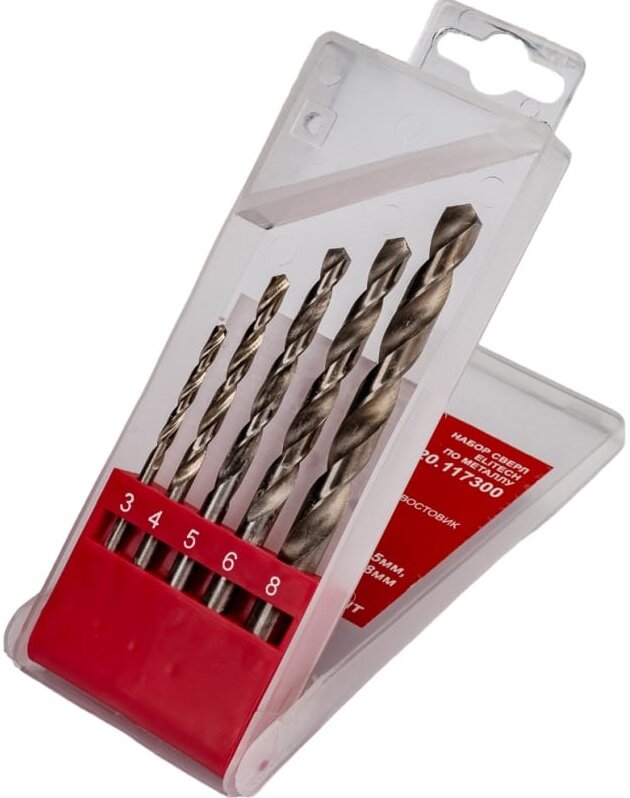 Набор сверл по металлу HSS-R ELITECH 1820.117300, 5 шт.