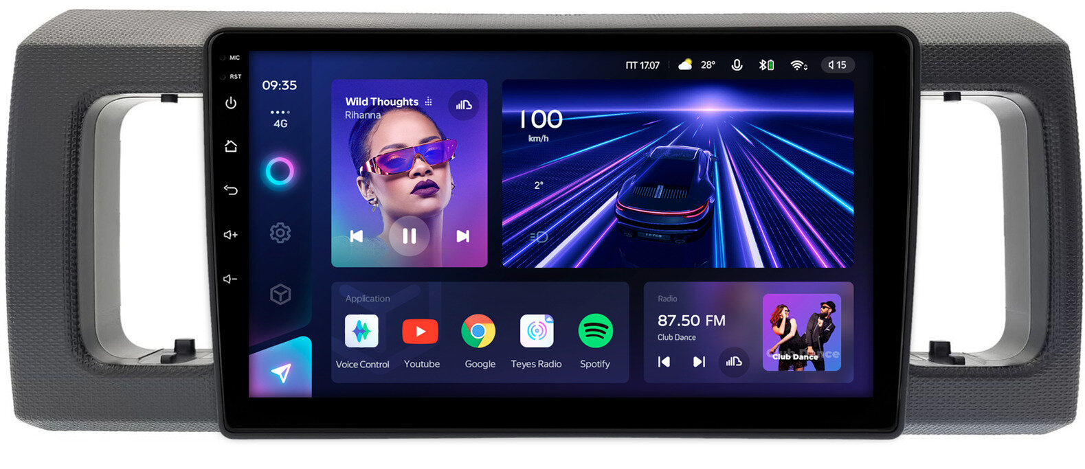 Штатная магнитола Suzuki Alto 2014-2026 (черная) Teyes CC3 4/64 9" RM-9-256 Android 10 (4G-SIM, DSP, QLed)
