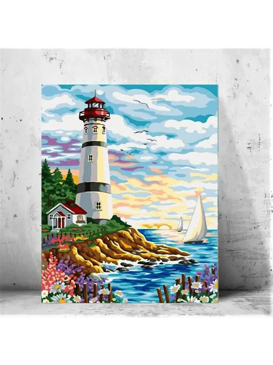 Алмазная мозаика на подрамнике картина Маяк