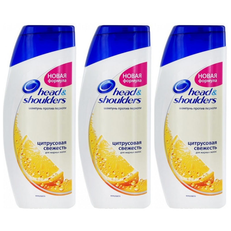 Head&Shoulders Шампунь против перхоти Цитрусовая свежесть, 200 мл, 3 шт