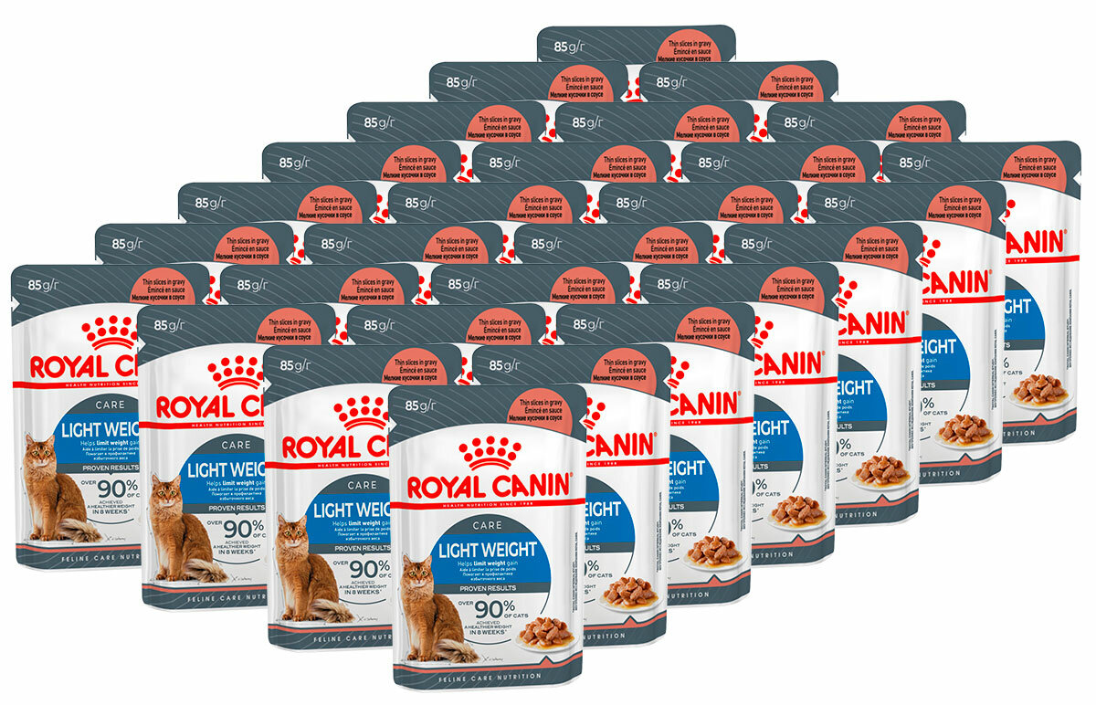 Корм влажный Royal Canin Light Weight Care для взрослых кошек, контроль веса, в соусе, 85 г х 28 шт