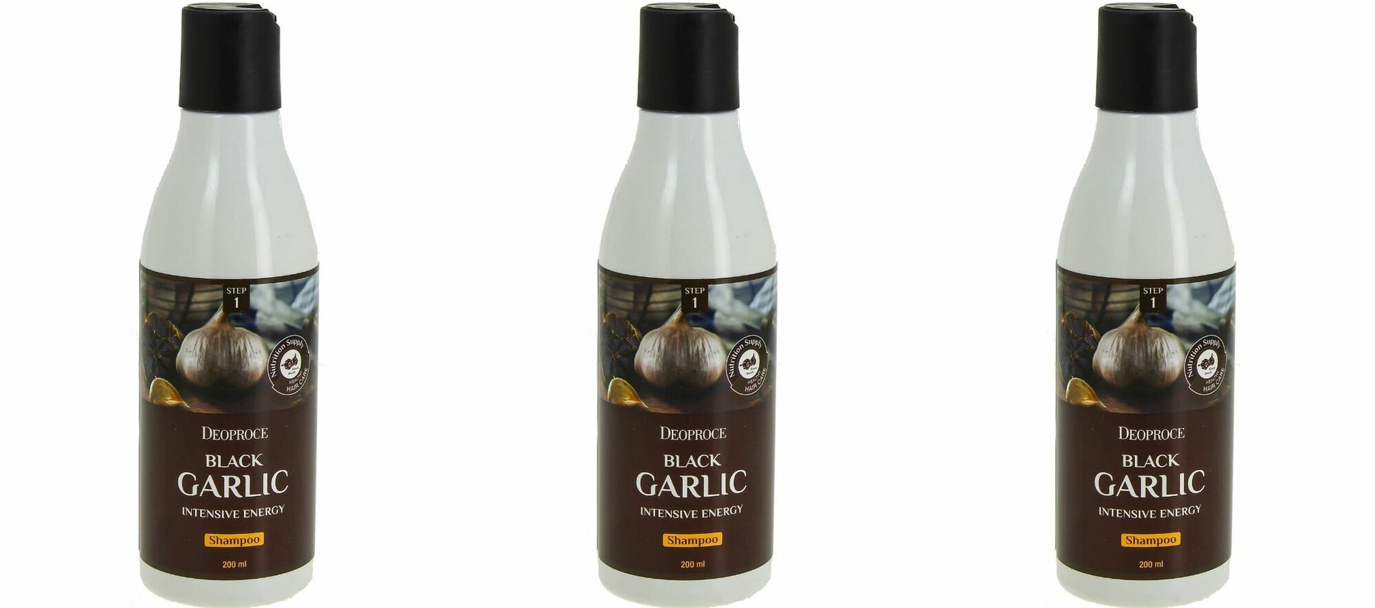 DEOPROCE Шампунь для волос с экстрактом черного чеснока, 200 мл, 3 шт