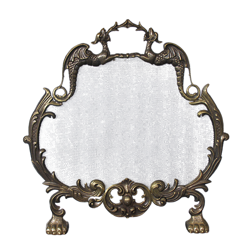 Экран каминный Дракон, защитный, под бронзу 63*60*7см KSVA-AL-82-066-ANT