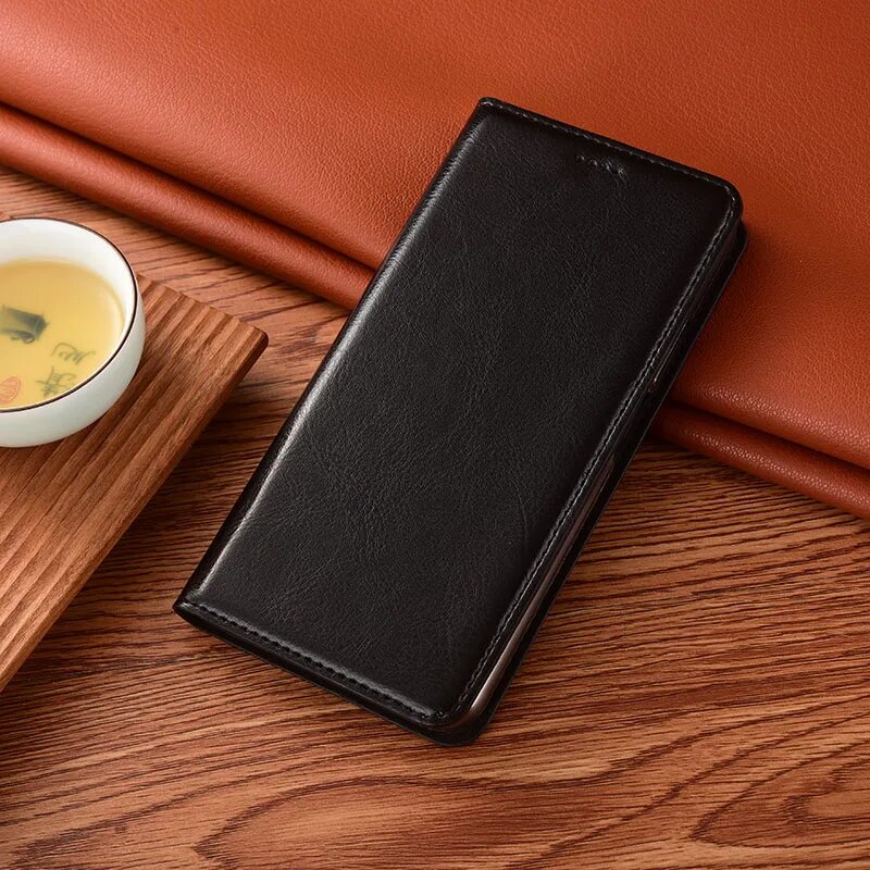 Черный кожаный флип-чехол для Sony Xperia 1 IV