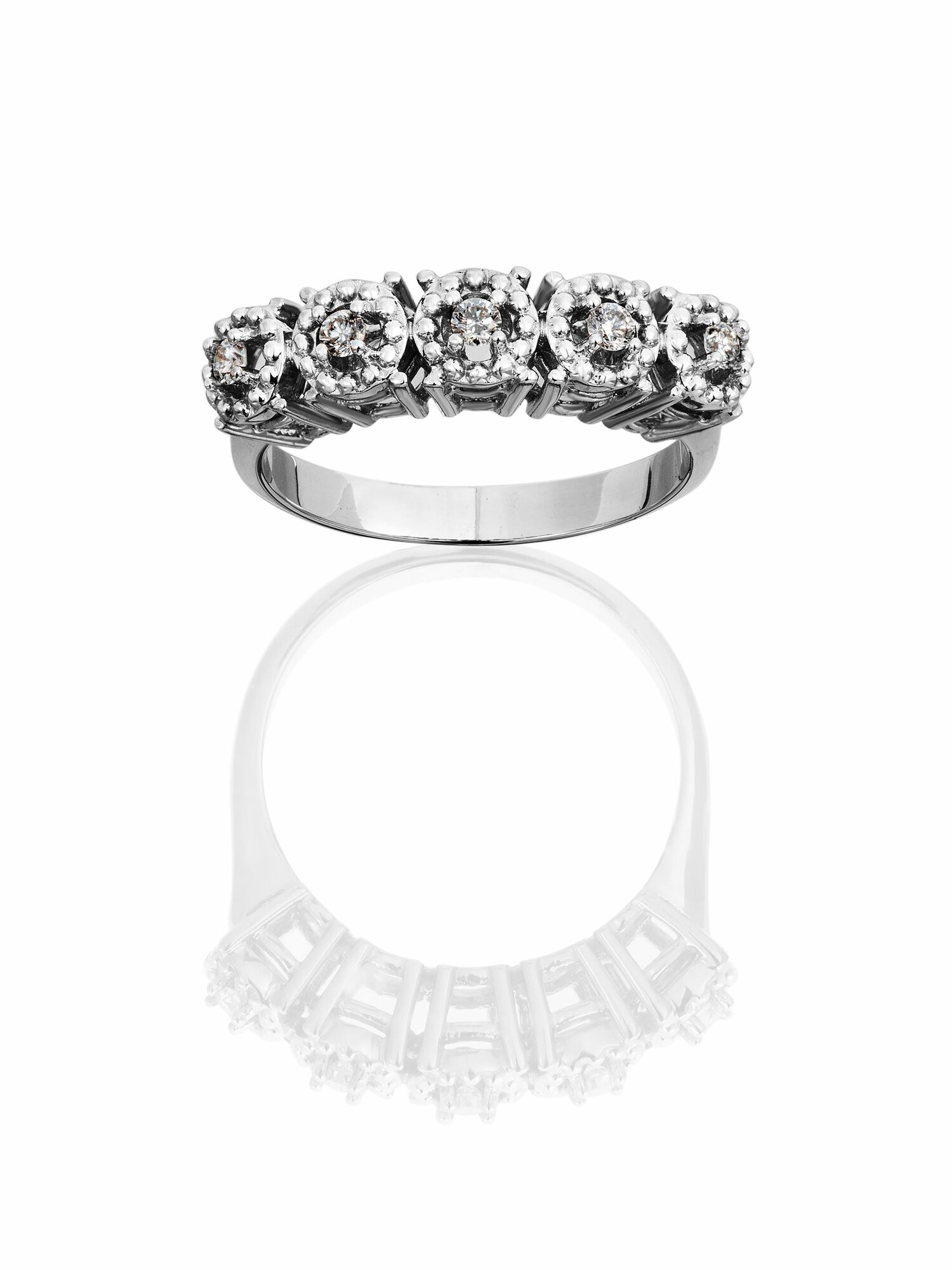 Кольцо помолвочное, белое золото, 585 проба, родирование, бриллиант