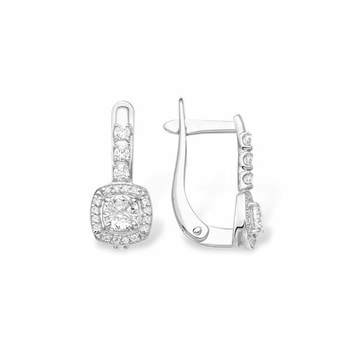 Серьги, серебро, 925 проба, фианит