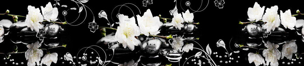 Кухонный фартук/стеновая панель МДФ для кухни 2800*600*6мм MR-3 "Вишня" Серебро (эффект мерцания)