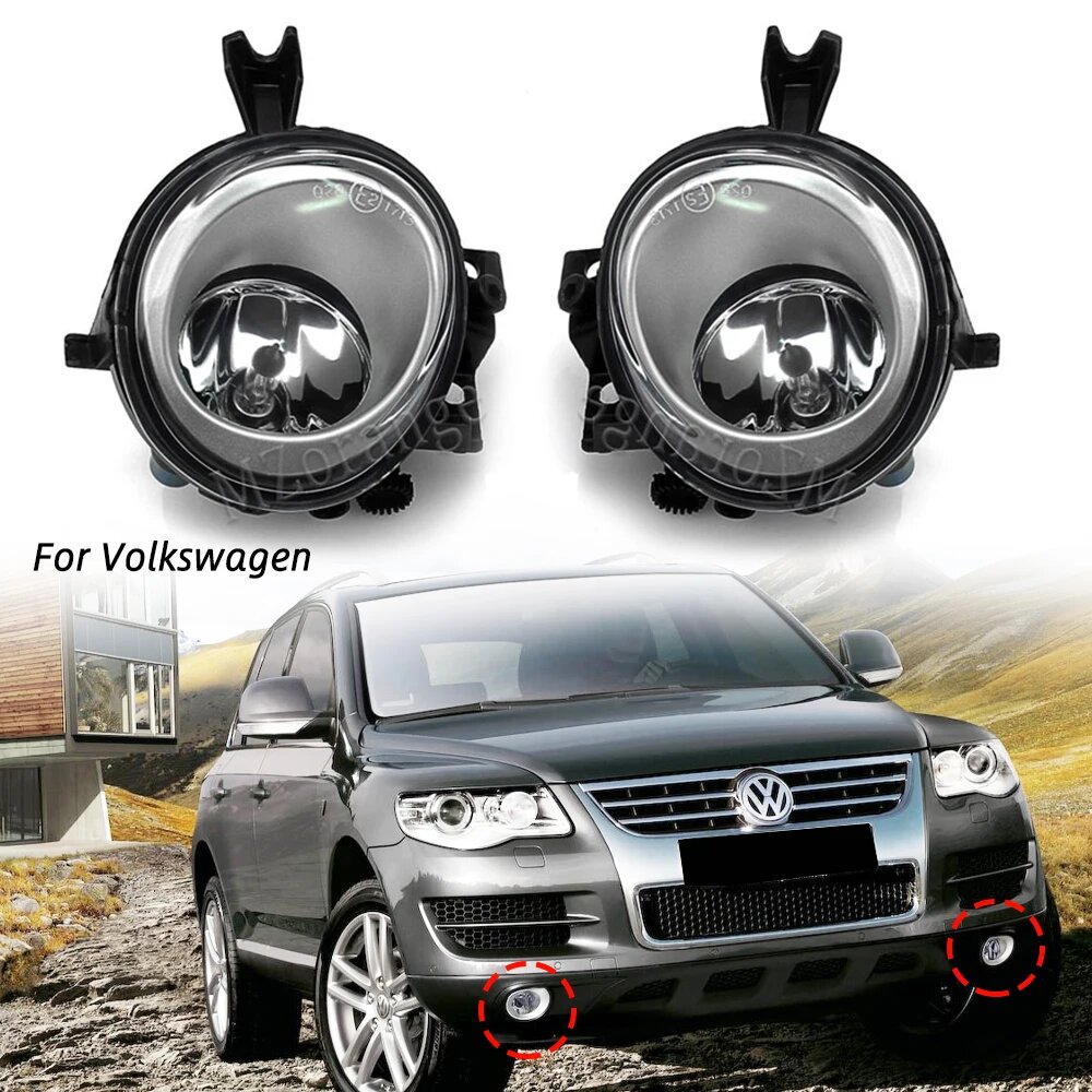 Галогенные Противотуманные фары в сборе для VW Touareg 2003-2010, противотуманные фары, галогенные передние противотуманные фары для автомобиля, аксессуары для автомобиля