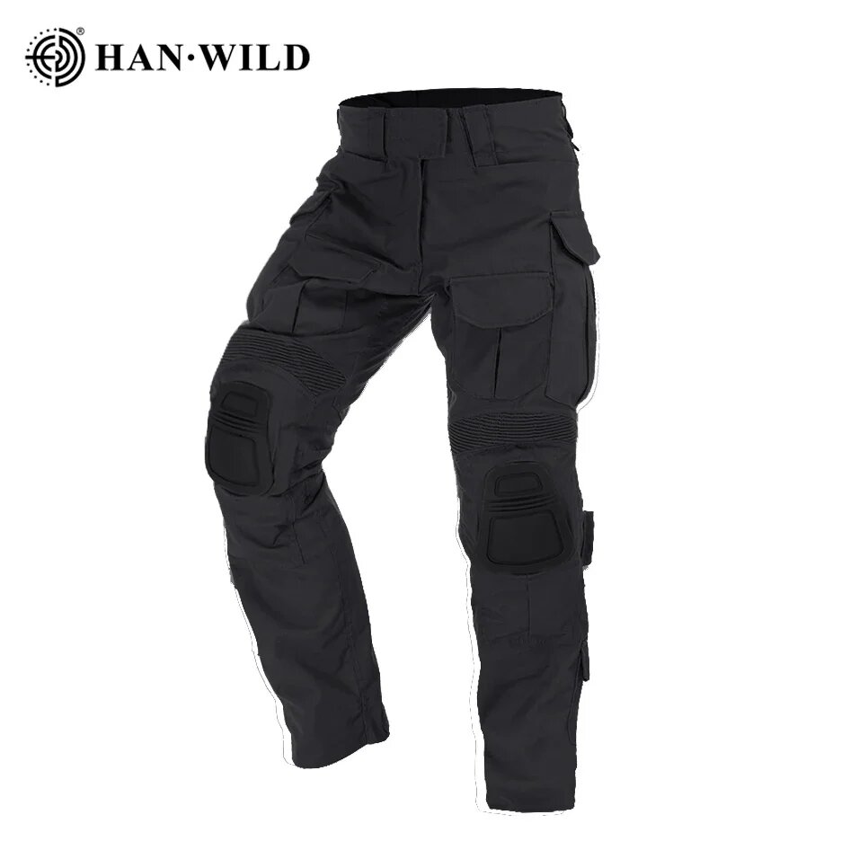 HAN WILD G3 Тактические брюки с наколенниками Черный, L-60-70kg, черный
