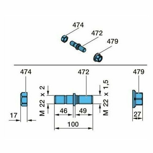 Шпилька колесная Bpw 0980623180