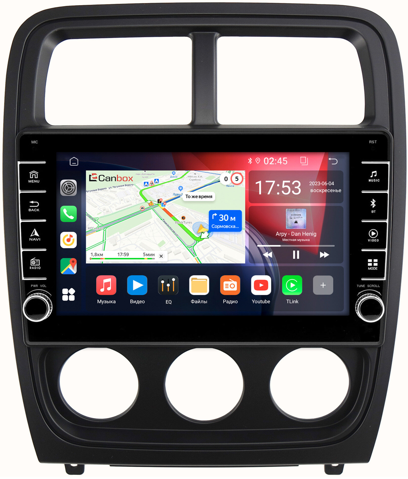 Штатная магнитола Canbox BGT9-1115 для Dodge Caliber 2009-2013 на Android 10 (IPS, DSP, CarPlay)