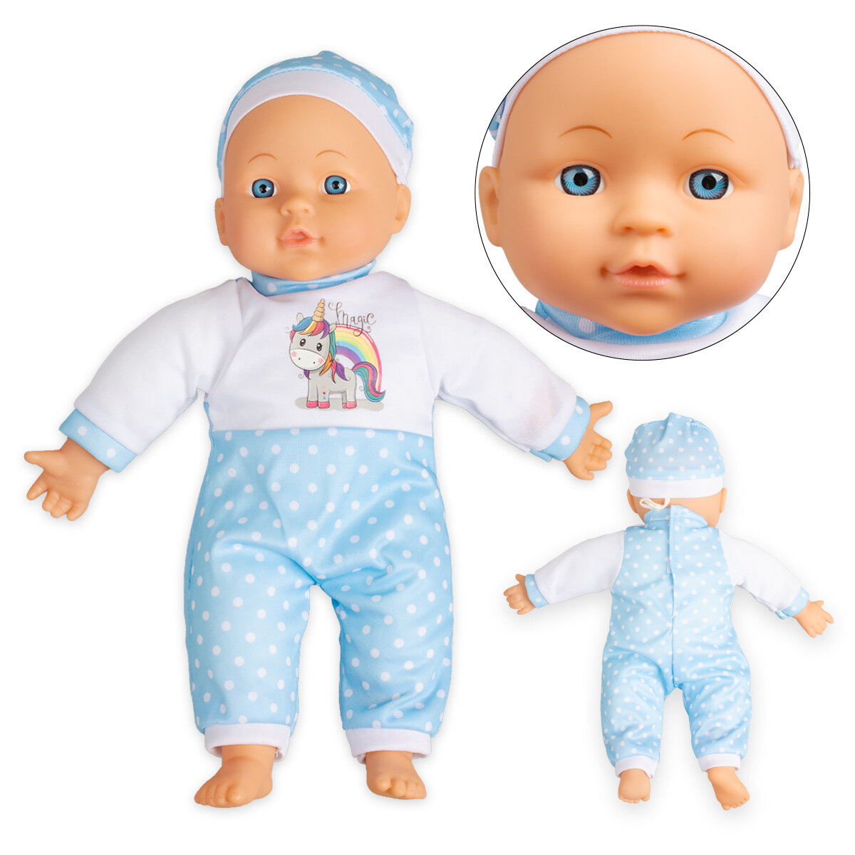 Кукла пупс TONG DE HX806-8, 33см, с мягконабивным телом, пластик и текстиль, для девочек