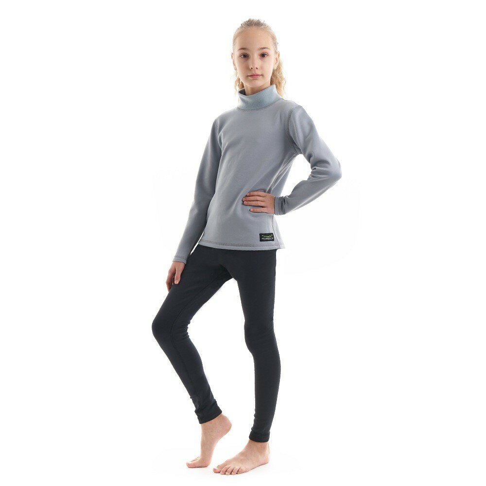 Термобелье Dragonfly Зима высокий ворот FOR TEEN Gray - Black 152-158 см