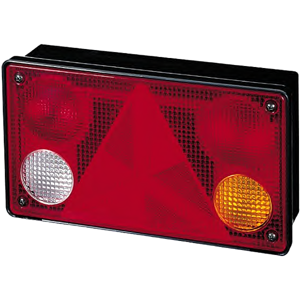 HELLA 2VP 340 400-151 (0887350 / 10177792 / 1091031) фонарь задний левый красный прямоуг. с треугольн. прицепа