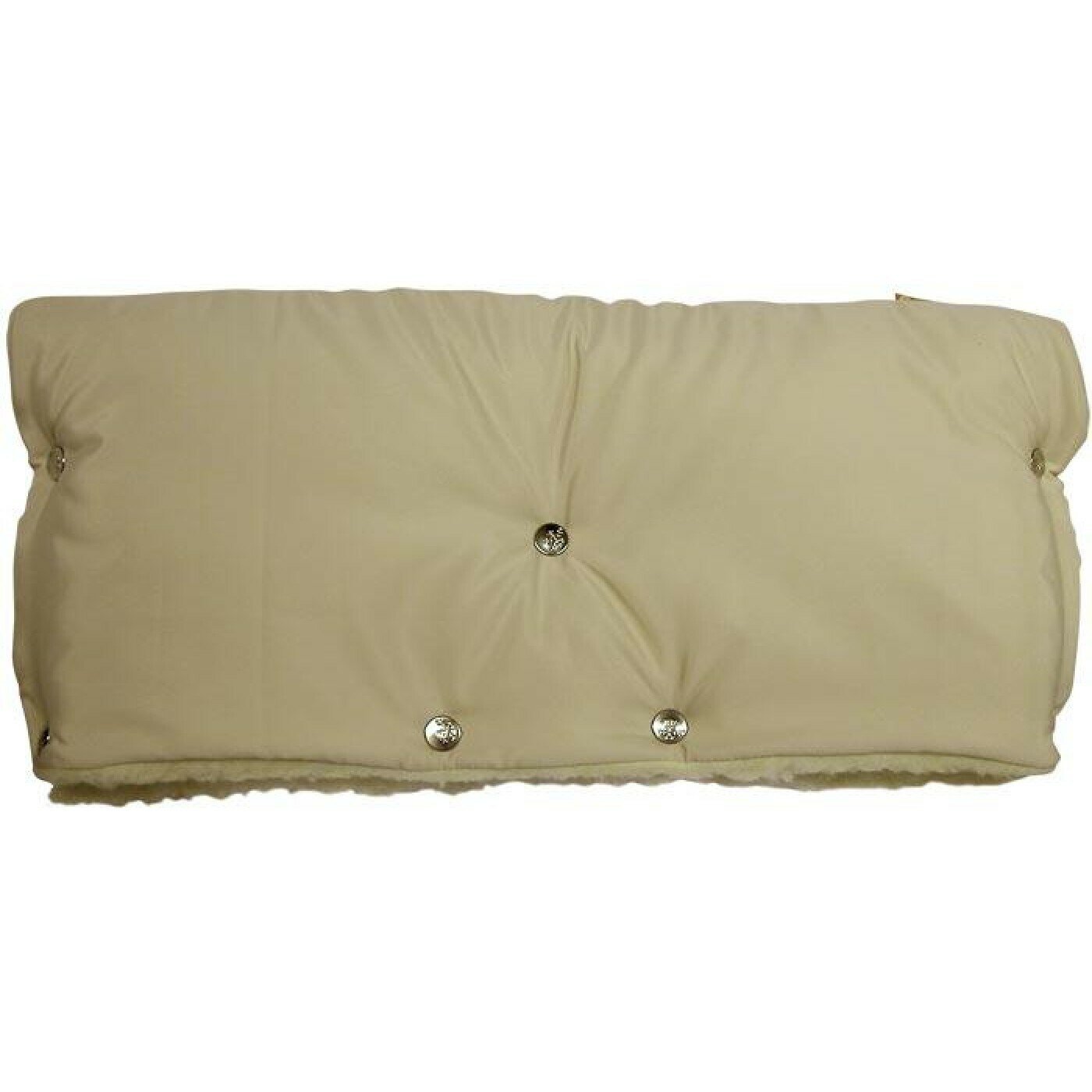 Муфта для рук на ручку коляски чудо-чадо мех/кнопки - бежевая