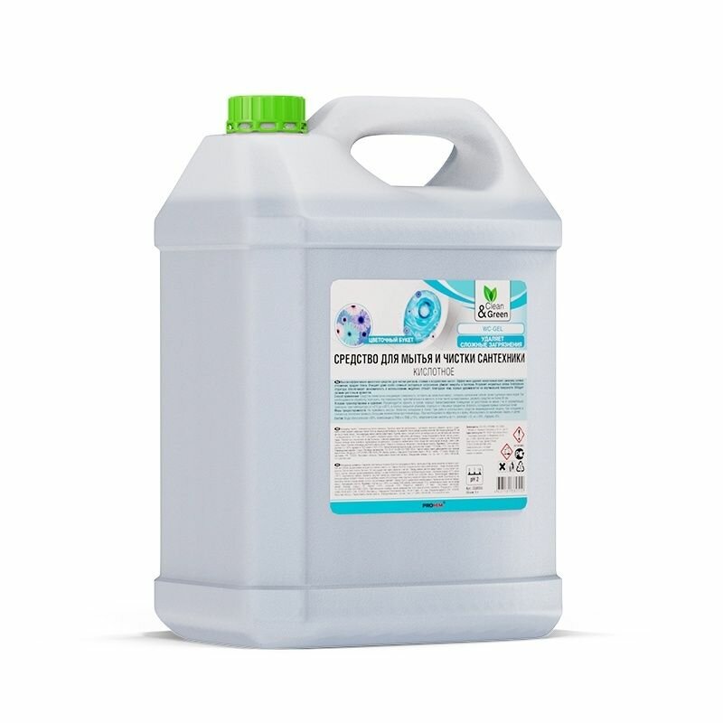 Средство для мытья и чистки сантехники "WC-Gel" (кислотное) 5 кг. Clean&Green CG8055