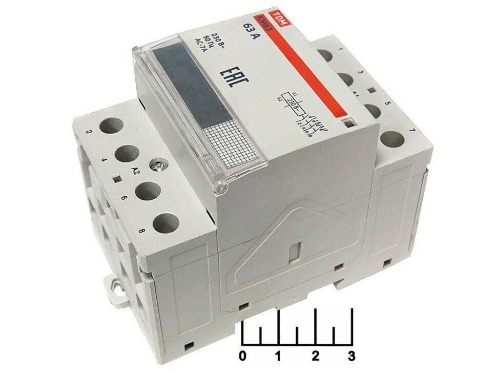 Контактор модульный 220V 63A КМ63/4 4NO TDM