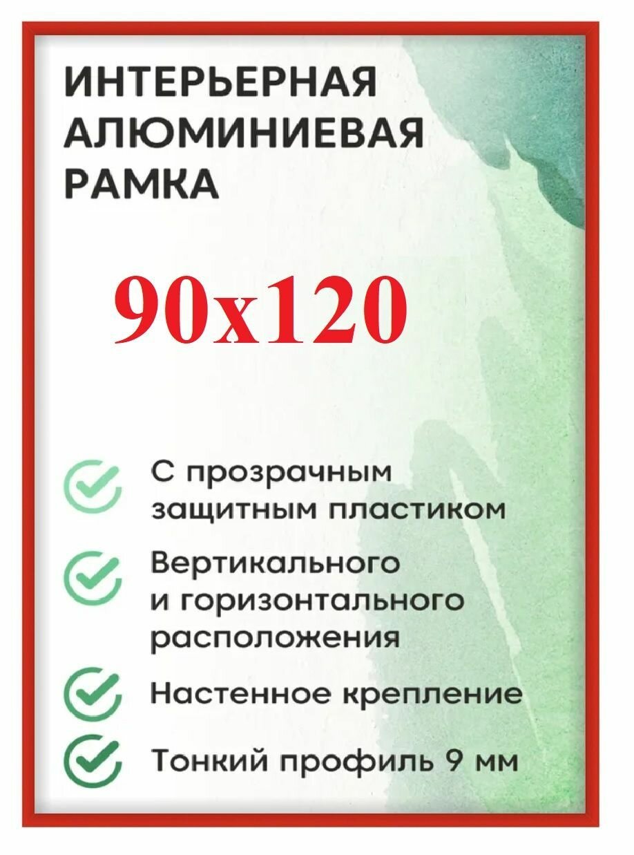 Рамка алюминий 90*120 Красный