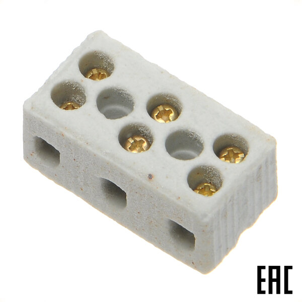 Клеммник Navigator NTB-HCR-3-24/WH 61710 керамический 1,5-6 кв. мм 3 пары конт. винтовой 500 град. С (29 шт. в наборе)