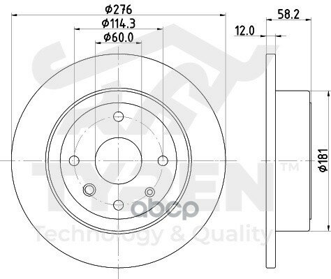 Диск тормозной Chevrolet Epica 06> TYREN арт. TYR1020571
