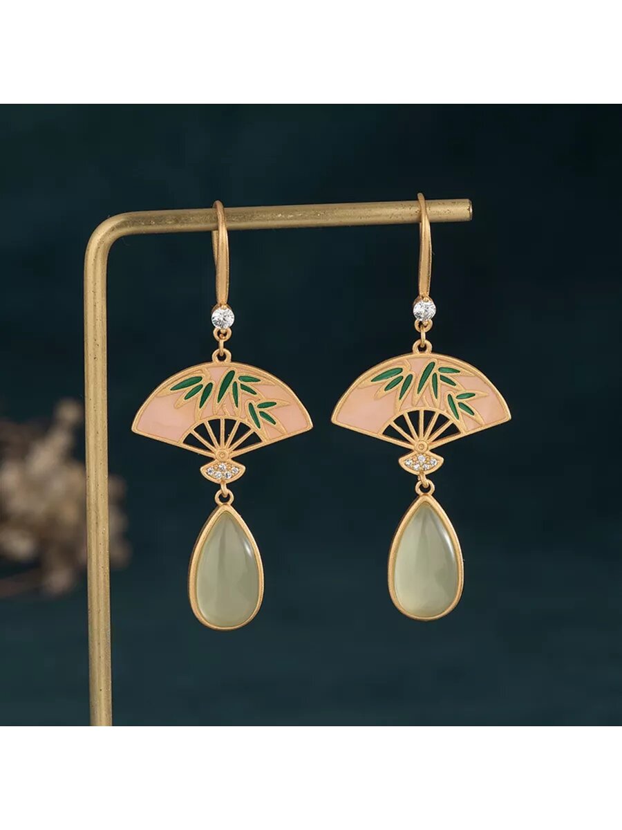 Серьги, агат синтетический