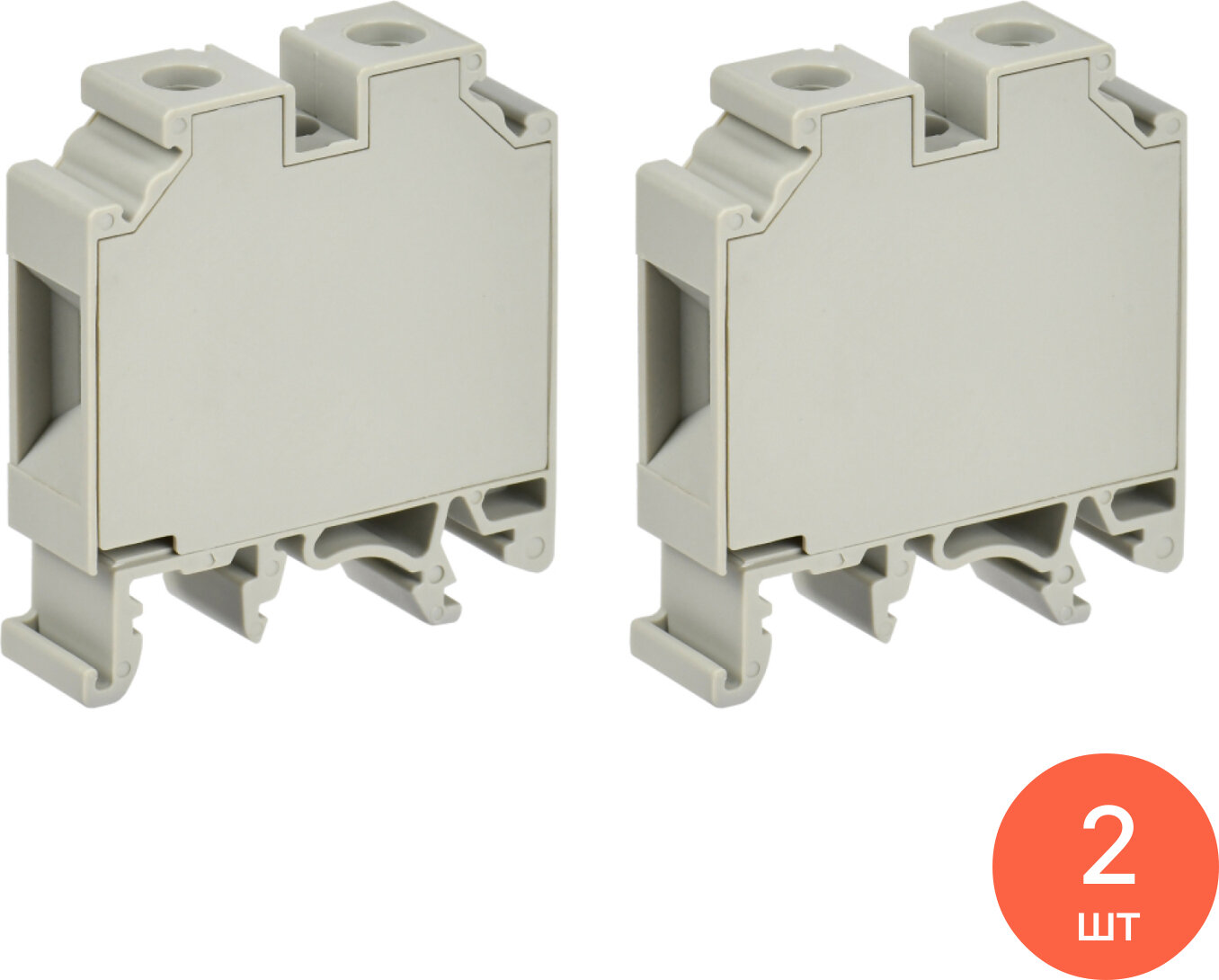 Клемма для проводов IEK / ИЭК CTS 16мм2 корпус огнеупорный пластик, серая, 43х12мм, 1шт. / зажим (комплект из 2 шт)