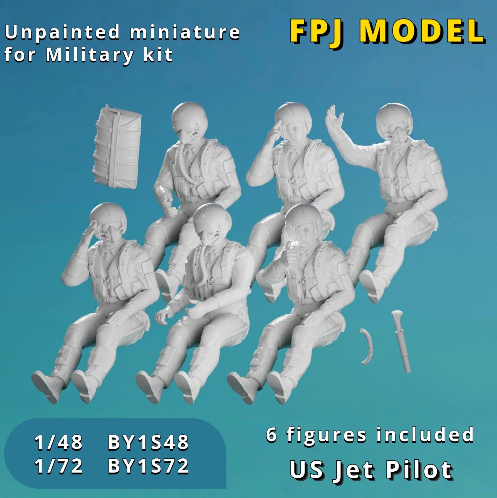 Неокрашенные миниатюрные фигурки пилотов 1/72 масштаба 1 48 Scale