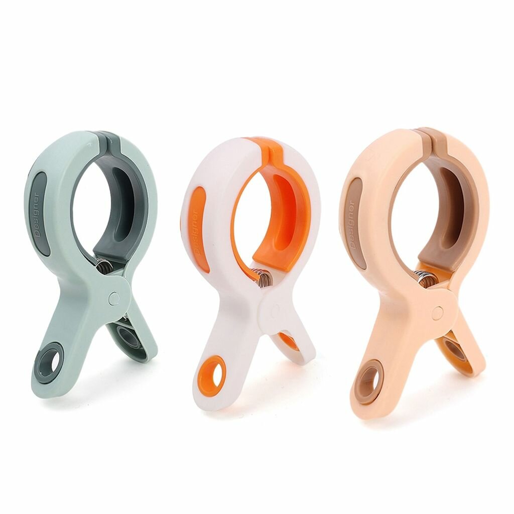 Прищепки для белья,3 мощных ветрозащитных зажима-разные цвета