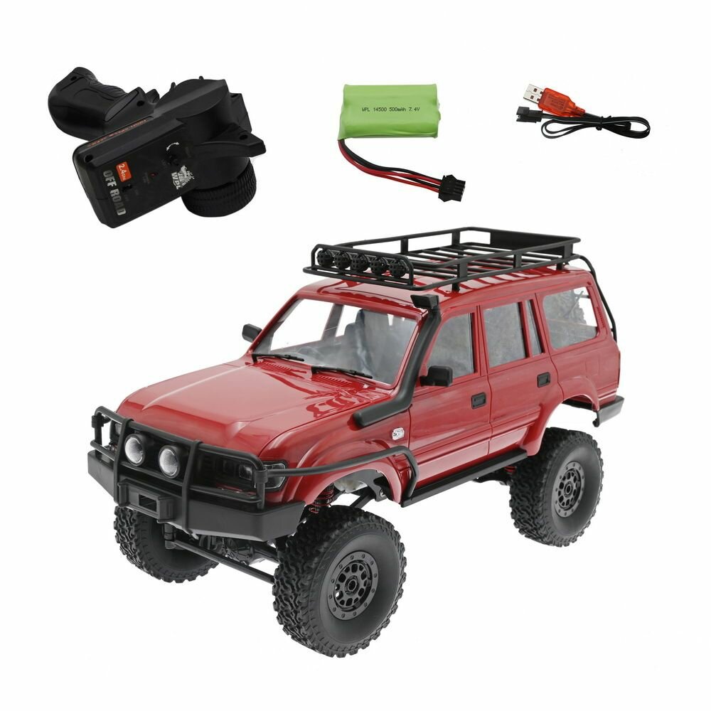 Гусеничный автомобиль с дистанционным управлением EBOYU WPL C54 C54-1 RC Car 1:16 4WD 2,4 ГГц LC80 RC Car с фарой Внедорожный пикап RTR