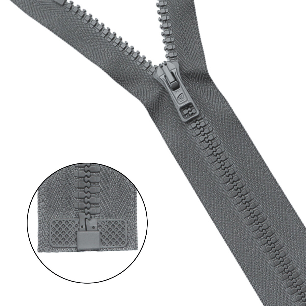 Молния разъемная 50 см тракторная, 1 замок, 5 шт, Тип 6 (2076) ARTA (196 дым)
