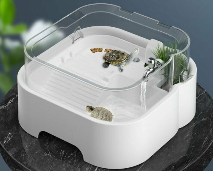 Резервуар для черепахи с полной циркуляцией в цилиндре