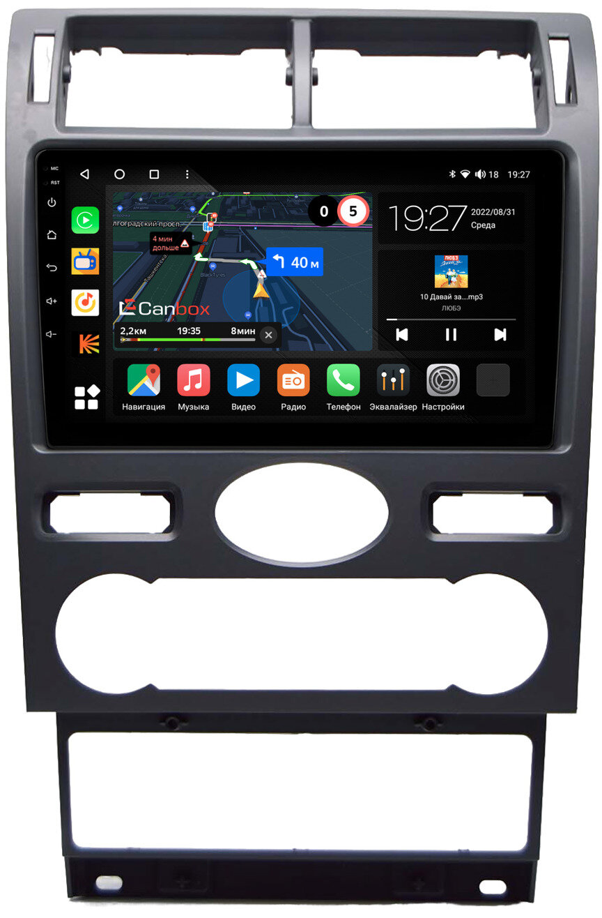 Штатная магнитола Ford Mondeo 3 2003-2007 Canbox M-Line 4544-9-1390 на Android 10 (4G-SIM, 2/32, DSP, QLed)