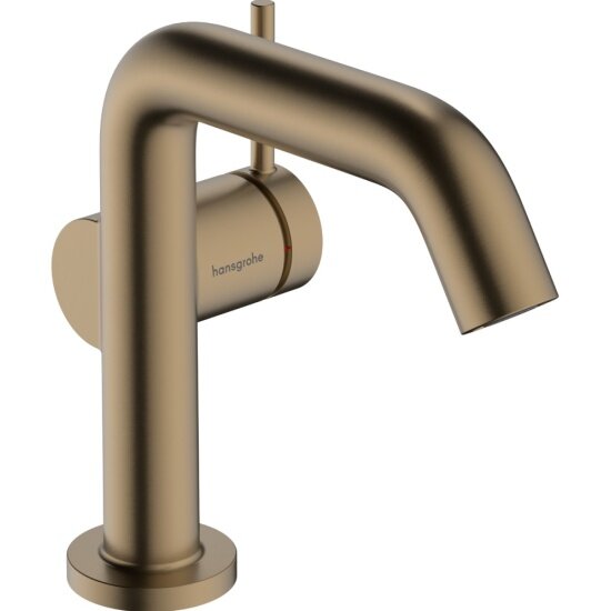 Смеситель для раковины Hansgrohe Tecturis S 110 Fine CoolStart EcoSmart+, со сливным гарнитуром Push-Open, шлифованная бронза