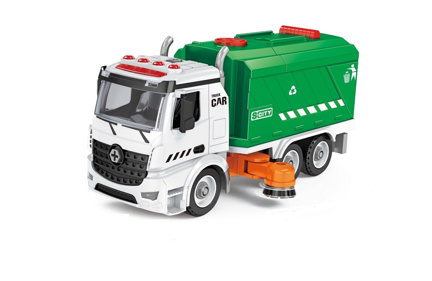 Уборочная машина конструктор фрикционный свет звук 1:12 30см Funky toys FT61118